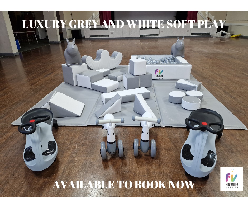 BRAND NEW GREY AND WHITE SOFT PLAY HAS ARRIVED - Hire in Preston ...